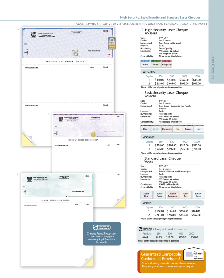 Laser Cheques - Care Printing
